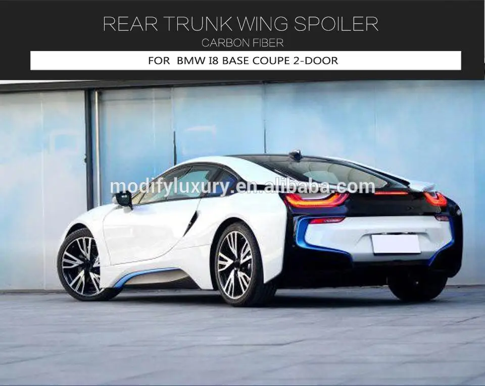 JCsportline Carbon Fiber Rear Trunk Wing Spoiler for BMW I8 2014-2018 ...