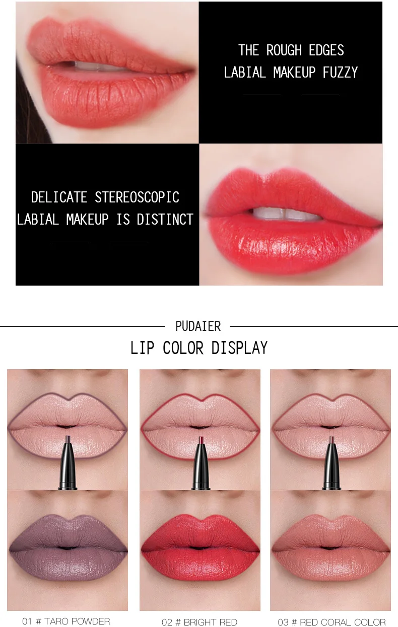 Oem Beauty Cosmetics Waterproof Makeup Double Sides Dual Lip Liner ...
