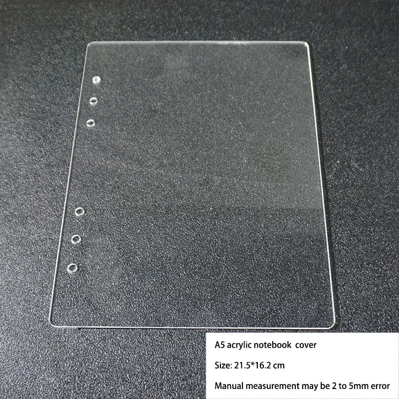 Wholesale 6 Hole A5 Clear Acrylic Sheet DIY Notebook Cover