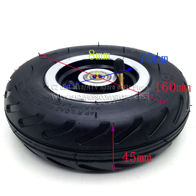 6x2 Rubber Wheels - Durable Pneumatic Tires for Scooters