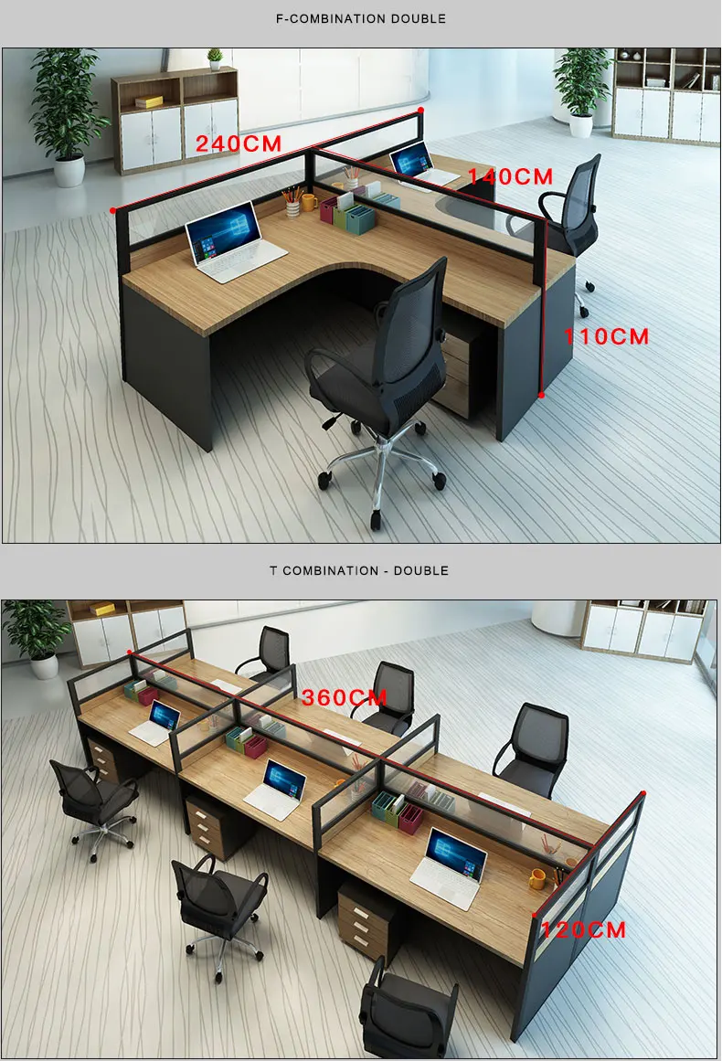 Unique Wooden Office Desk Combination Desk 1/2/3/4/6 People Furniture ...