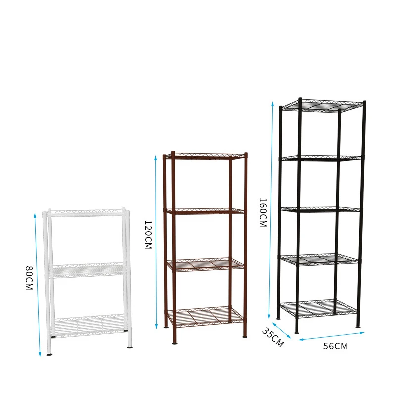 4-tier Kitchen Shelves 4-shelf Shelving Units Chromed Wire Steel ...