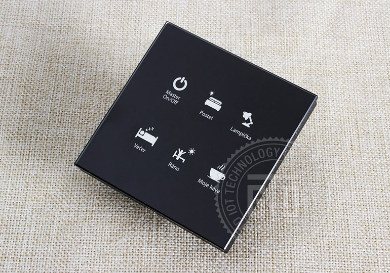 6 Button 12V DC RS485 Modbus Protocol Smart Hotel Light Touch Switch