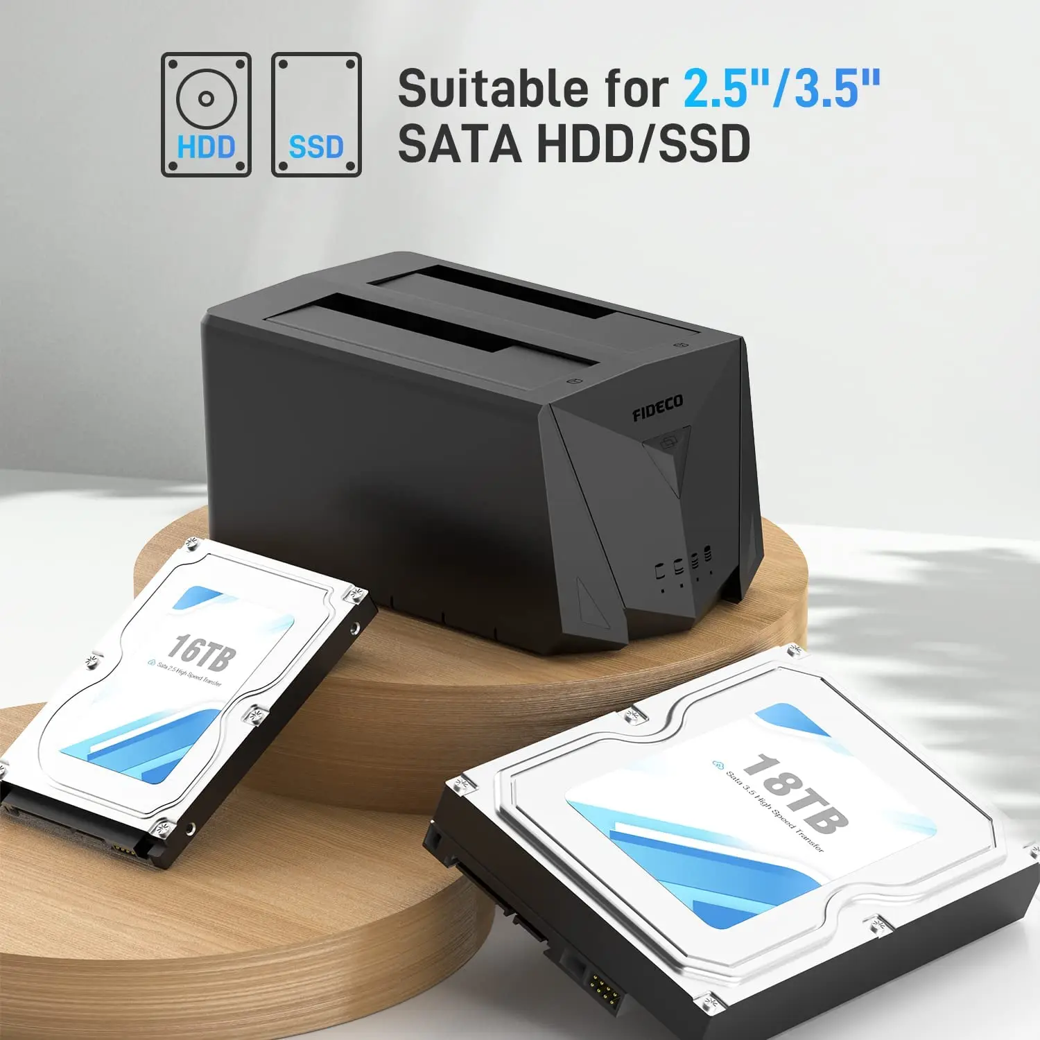 FIDECO USB 3.0 Type C Hard Disk Docking Station - 2.5 & 3.5 Inch