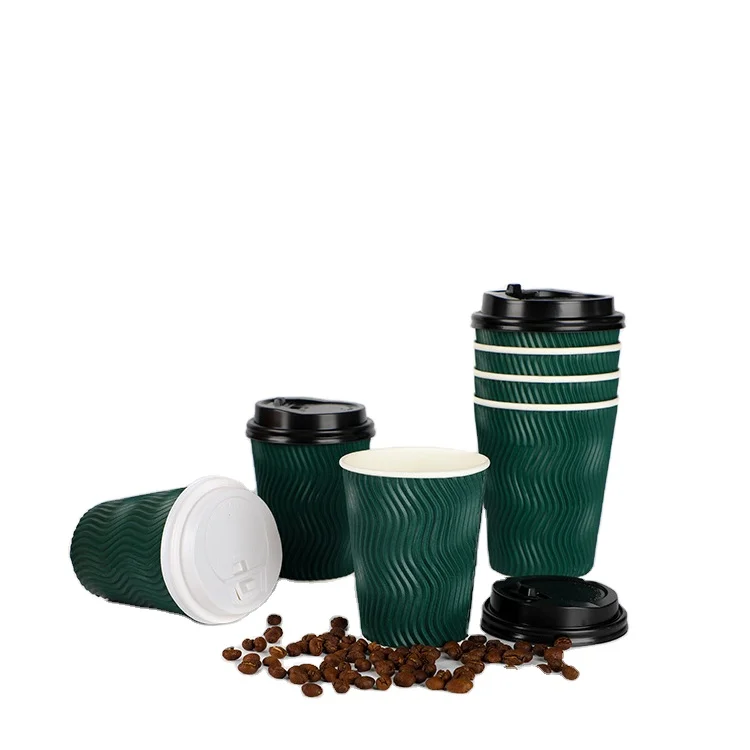 Ripple Coffee Cups - Durable 16oz Paper Cups with Custom Printing