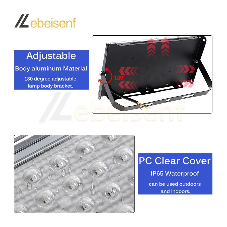 IP65 Waterproof UV LED Flood Lights - 50W to 300W Power
