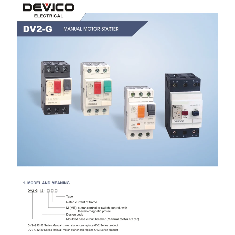 Ac Contactor Gv2 Motor Starter Motor Protection Circuit Breaker 3p ...