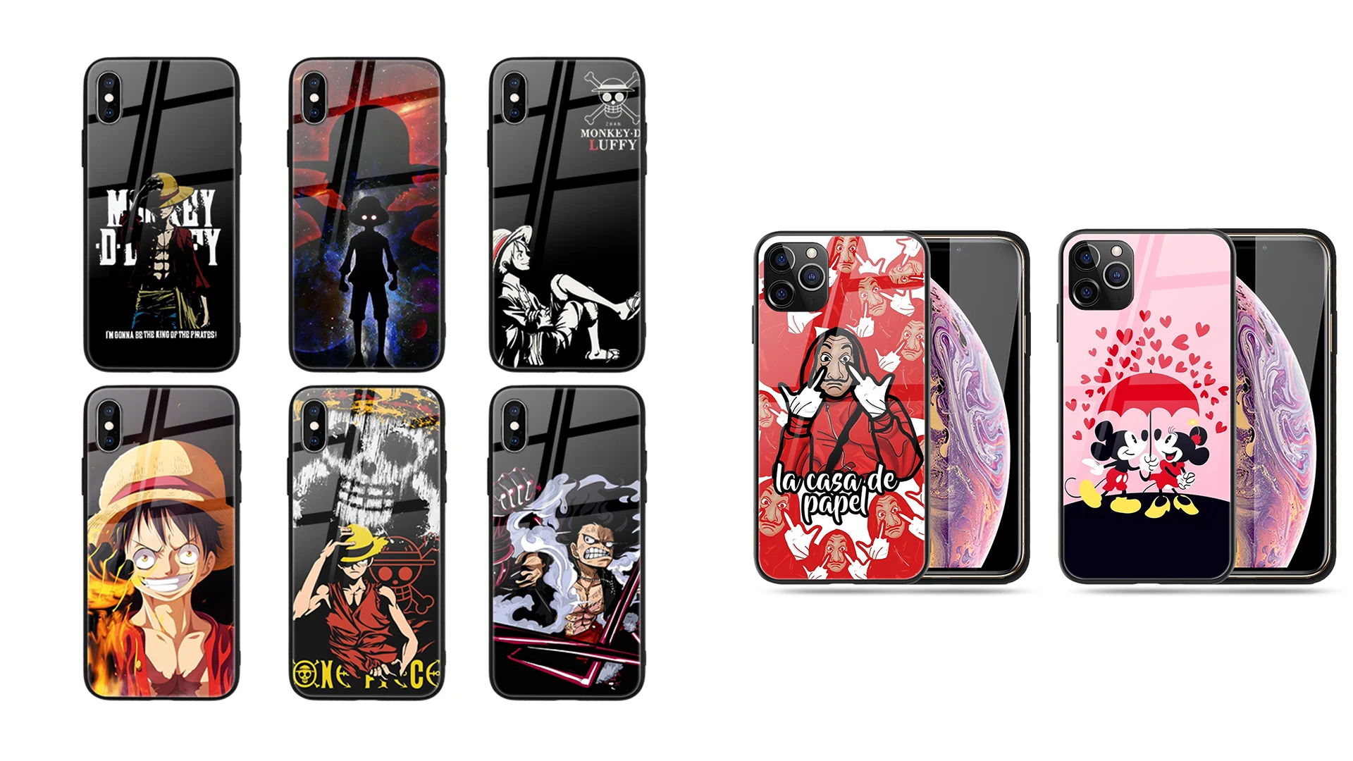 Customized Print Anime One Piece Glass Phone Case For Iphone 11 Pro Xr ...