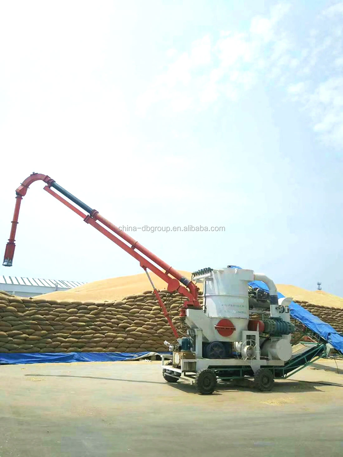 Mobile Wheel Pneumatic Grain Conveyor Ship Loader - 25T/H