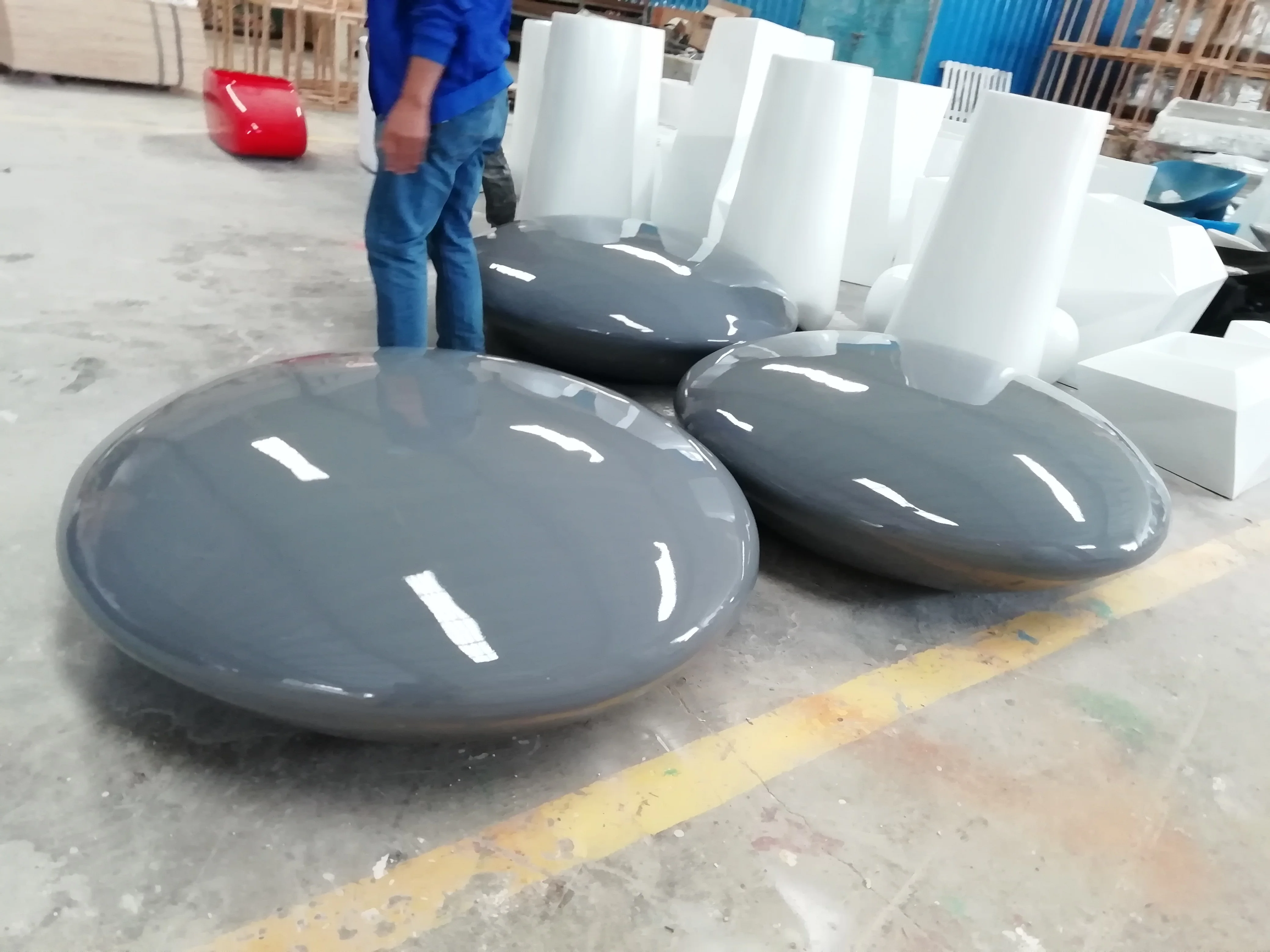 Modern Fiberglass Commercial Pill Pebble Bench Chaise Lounge Leisure ...
