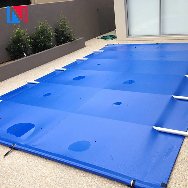 Blue PVC Pool Covers with Aluminum Battens - Durable & Safe