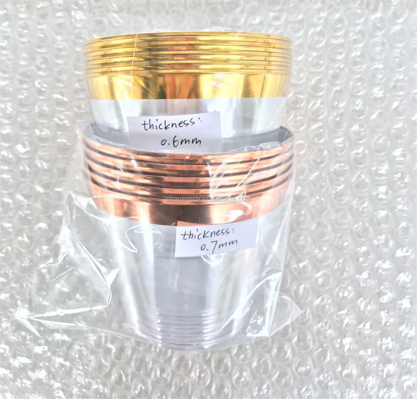 9oz 12oz 14oz Gold Rim Plastic Cups Fancy Disposable Wedding Elegant ...