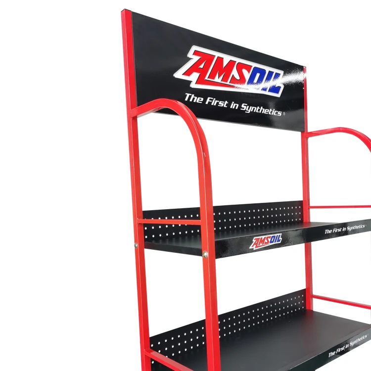 Durable Garage Shop Display Rack for Engine Oil & Lubricants