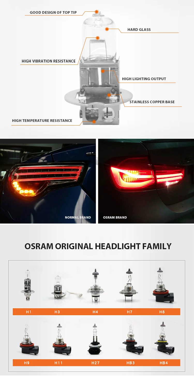 H3 Bulb 64151 OSRAM 12V 55W for Toyota Headlights - Original Line