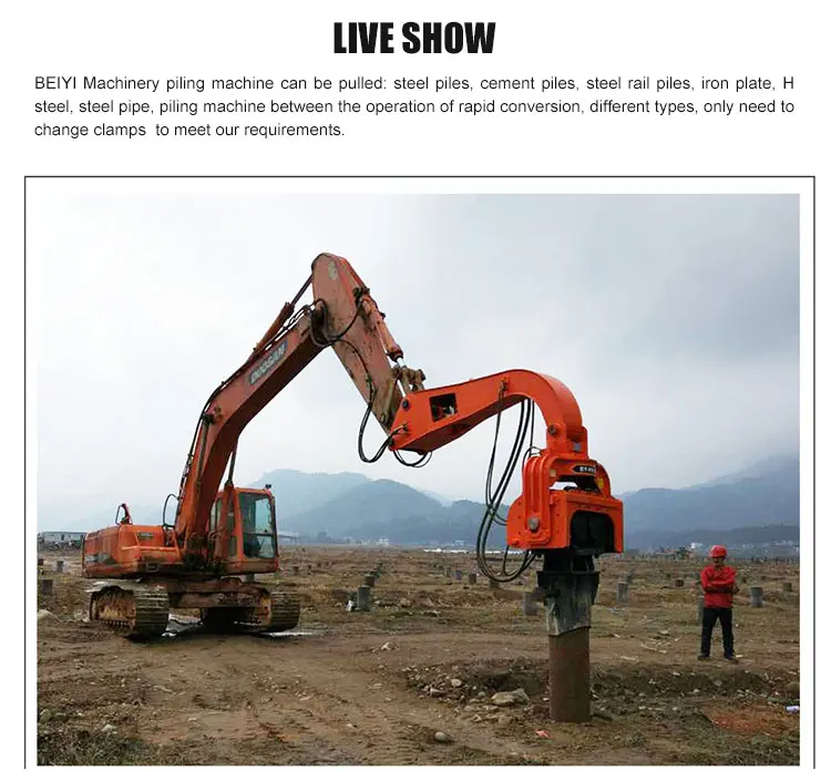 Excavator Vibratory Pile Driver Bridge Pile Foundation Excavator Part ...