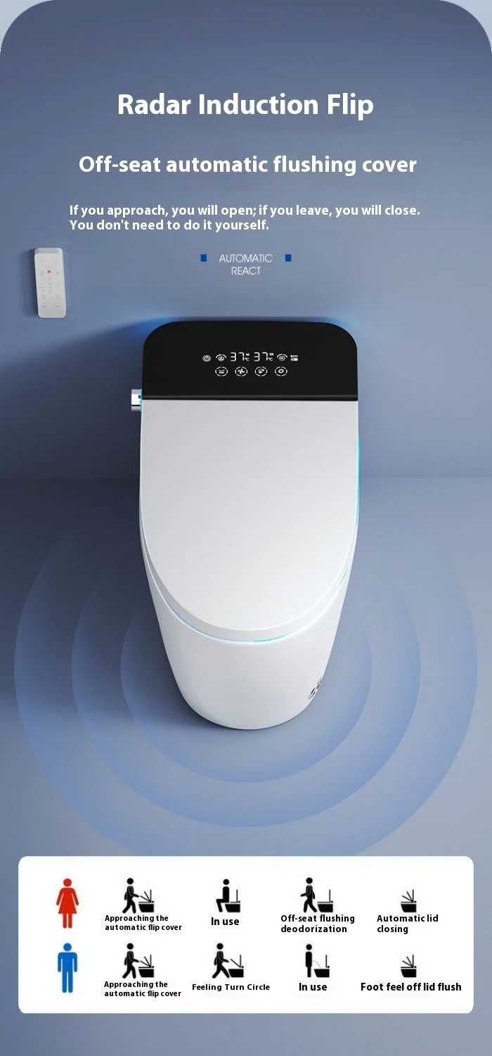 Smart Home Automation System: Square Smart Toilet with Remote Control