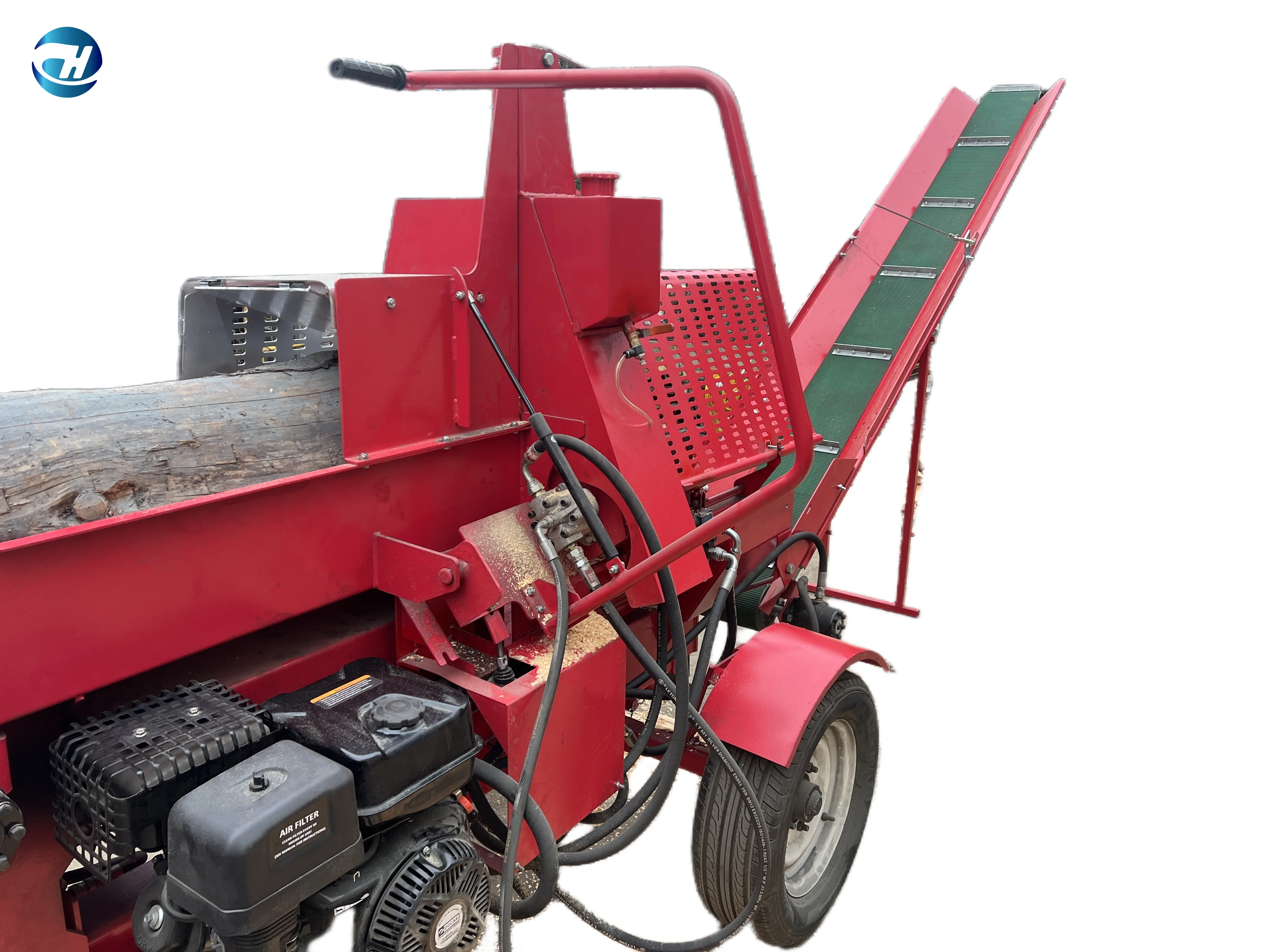 20 Ton Automatic Firewood Processor / Wood Processor 24hp Gasoline ...