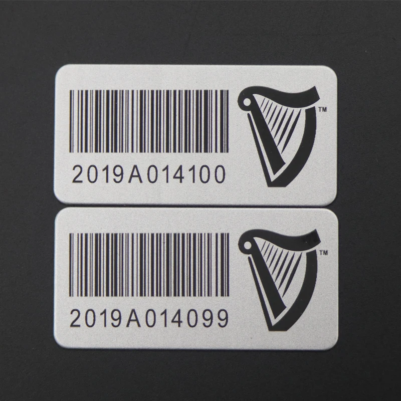 Aluminum Laser Engraved Serial Number Sticker - Asset Tag