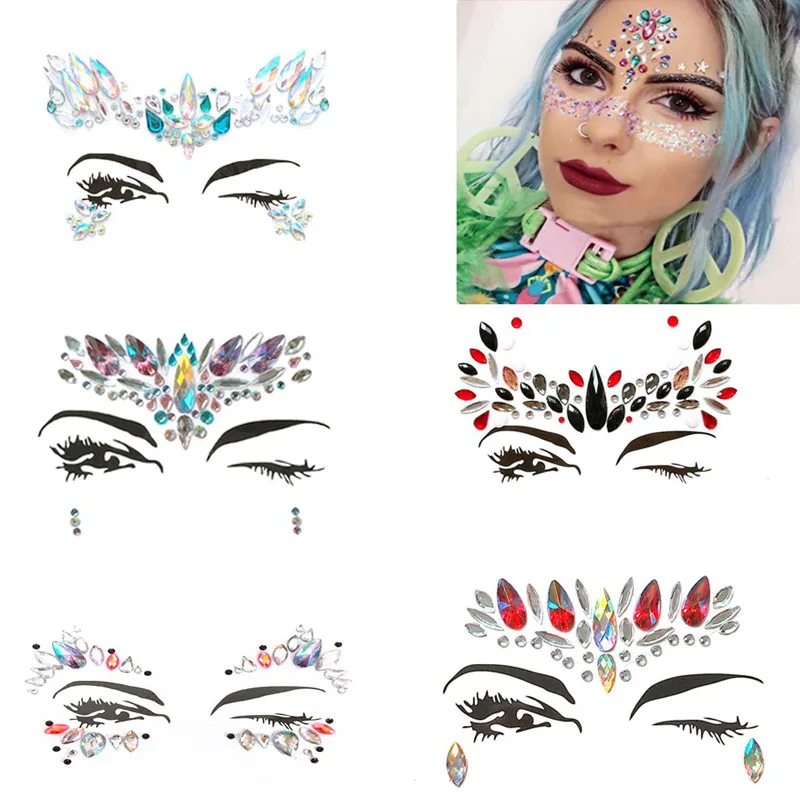 Crystal Sexy Chest Jewels Temporary Tattoo Sticker 3d Stage Rhinestone ...