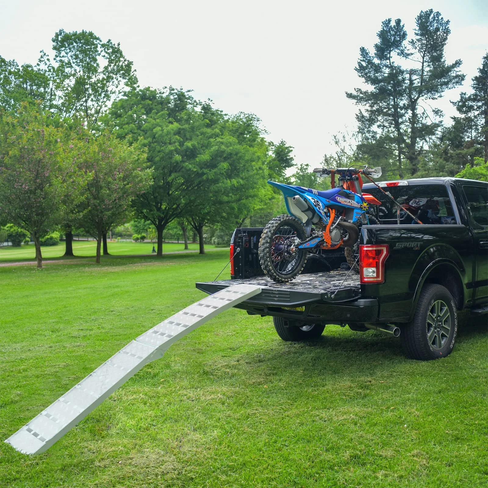 680kg Capacity Folding Aluminum Loading Ramp For Motorcycle Lawn Mower ...