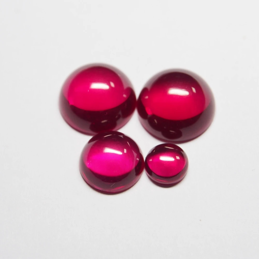 Synthetic Corundum Artificial Ruby Cabochon Gemstones