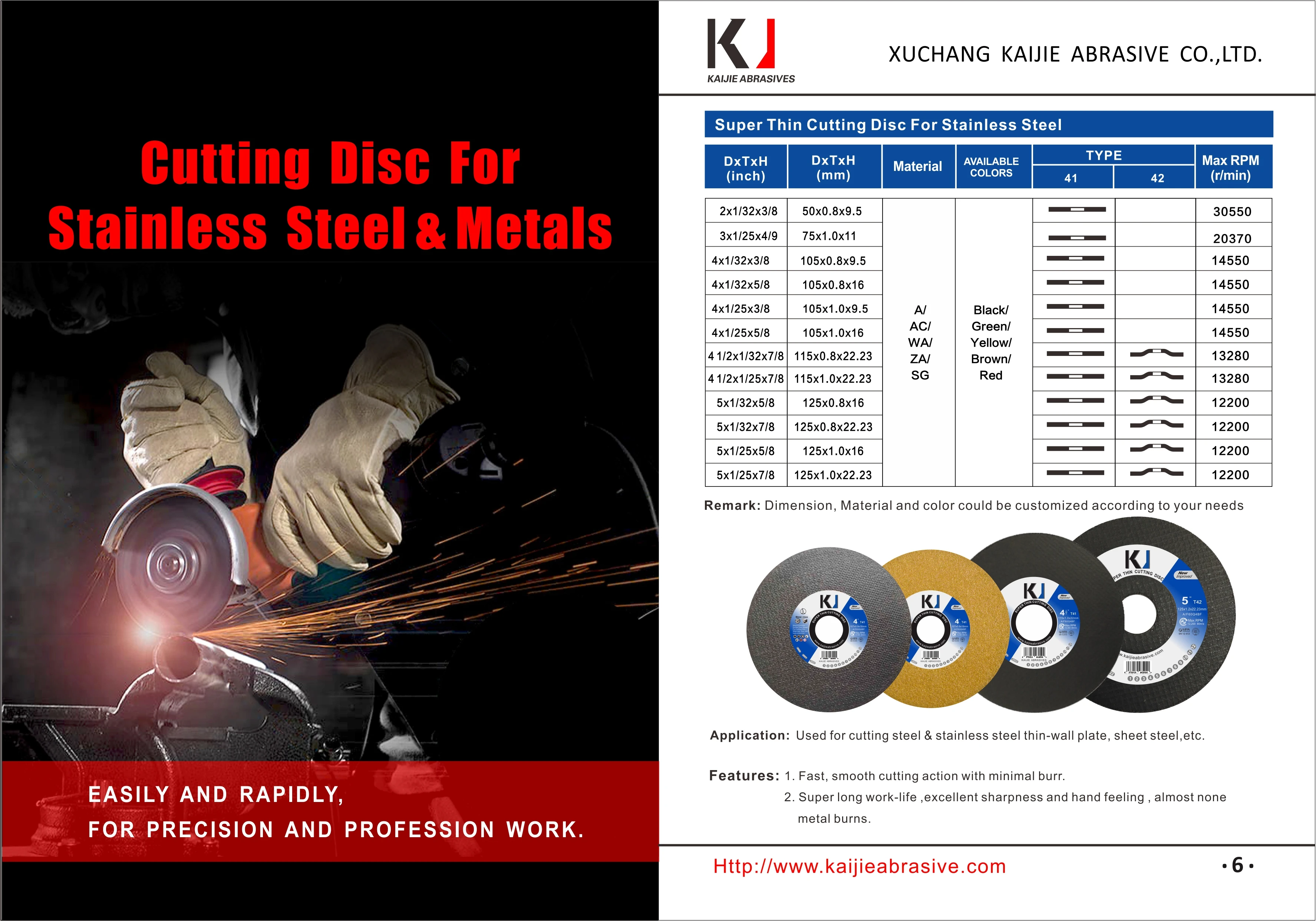 3 Inch Super Thin Cutting Disc Cut Off Wheel For Cutting Inox - Buy ...