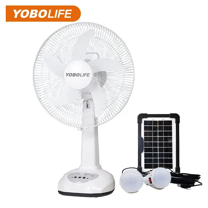 Hot General Rechargeable Fan 5 Blades Metal Grill Power Source Solar ...