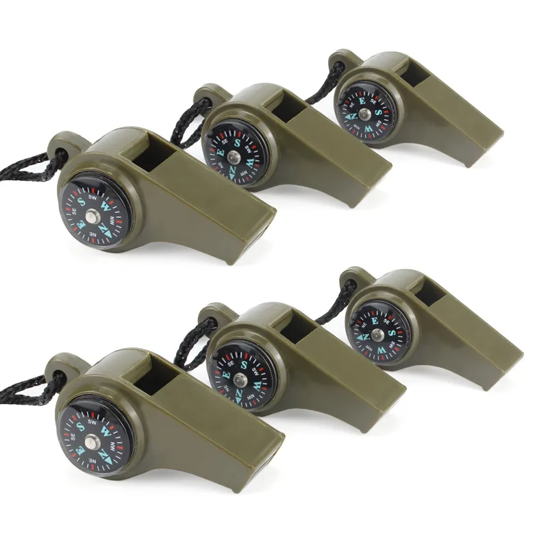 HIMRON 3 in 1 Outdoor Emergency Survival Whistle with Compass Thermometer