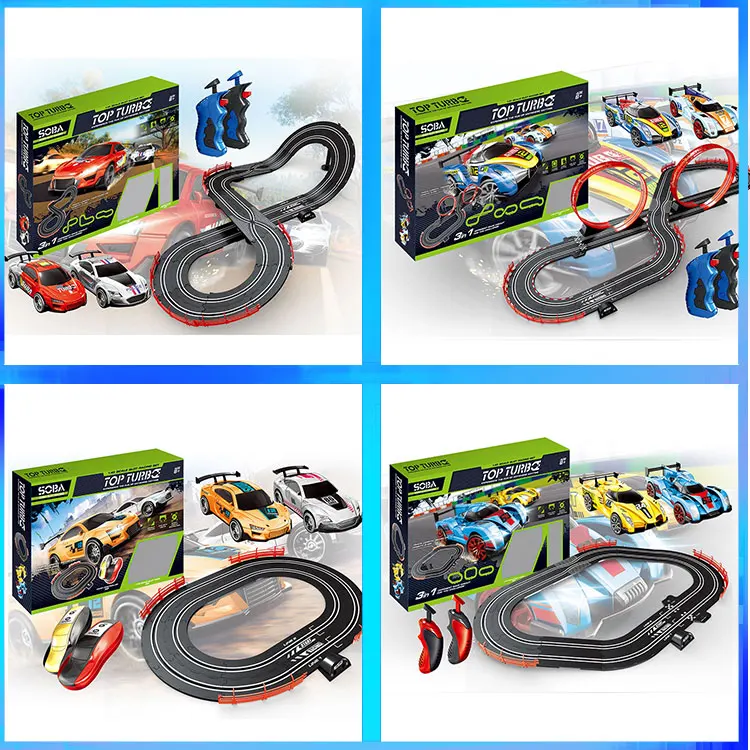 Plastic Toy Car Steering Wheel Remote Racing Tracks Set