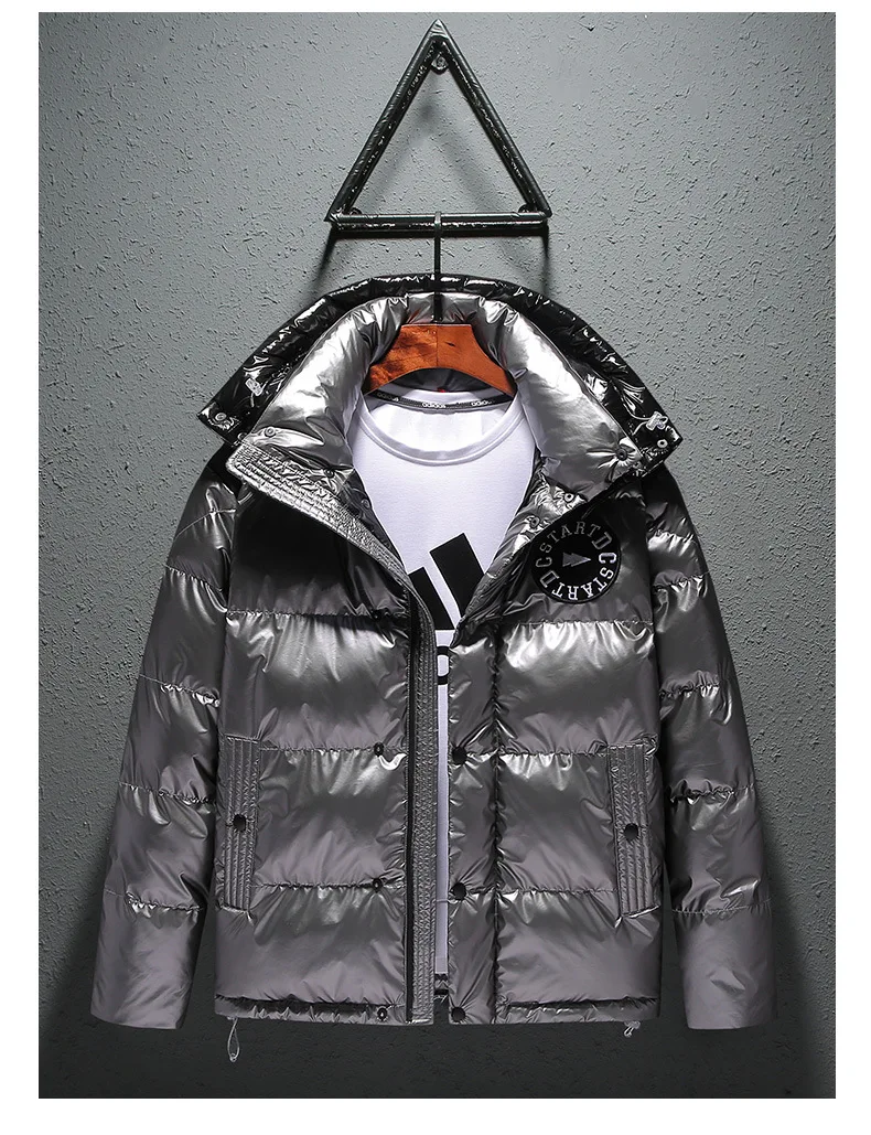 Winter Wear Quilt Silver Color Out Door Windbreaker Bomber Short Men's ...