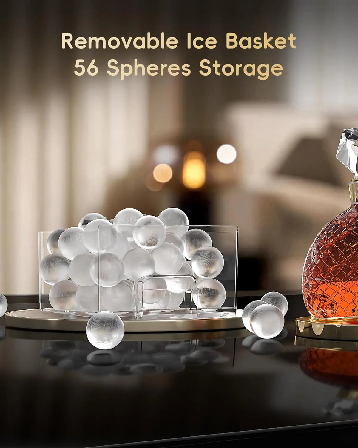 50mm Round Ice Maker Clear Ice Ball Maker 4pcs Per Cycle 144-Piece/Day ...