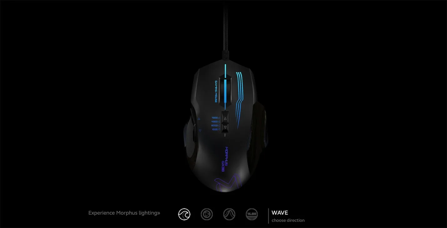 GX38 Gaming Mouse - 7200DPI, RGB, and Programmable Keys