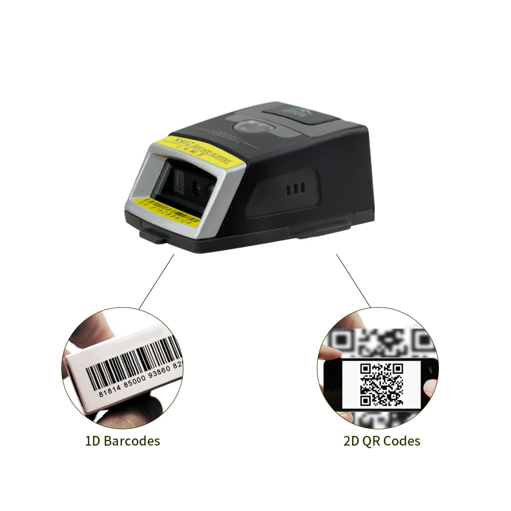 NS02 mini bluetooth 1D/2D wireless barcode scanner portable handfree ...