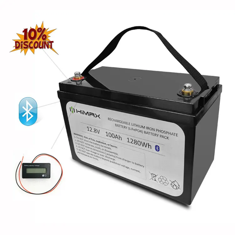 Rechargeable 12v Li Ion Power Bank Batteries 12.8v 100 Ah Solar Lithium ...