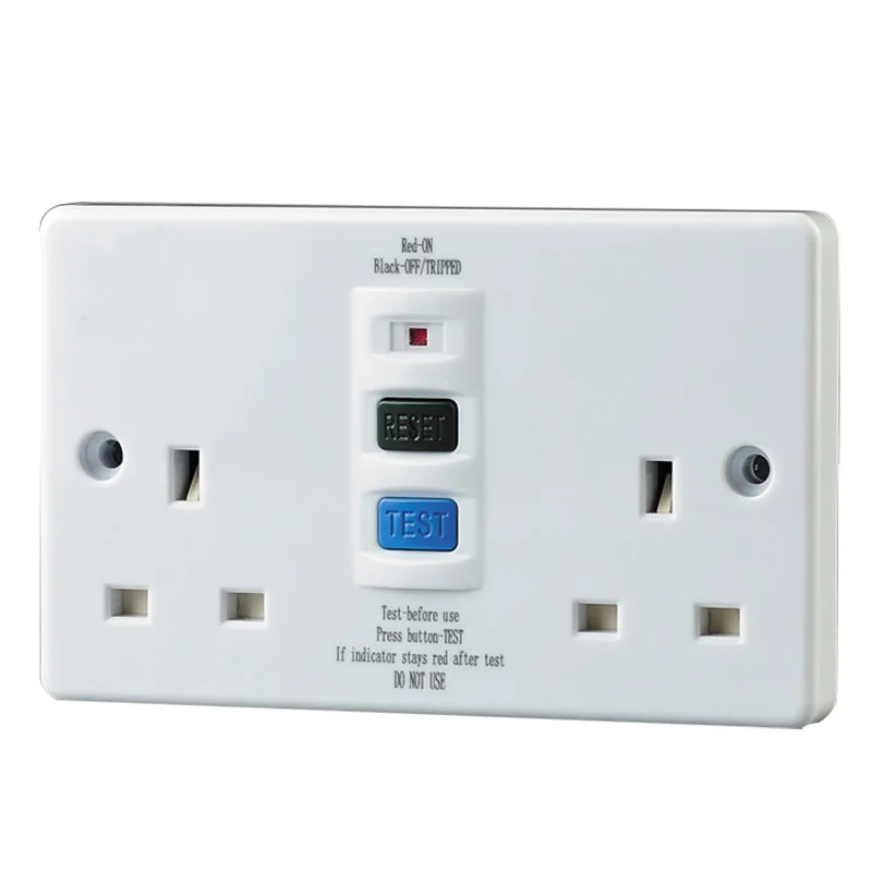 13A 10MA 30MA RCD 2gang 2way UK Wall Switch - Yierck 220V