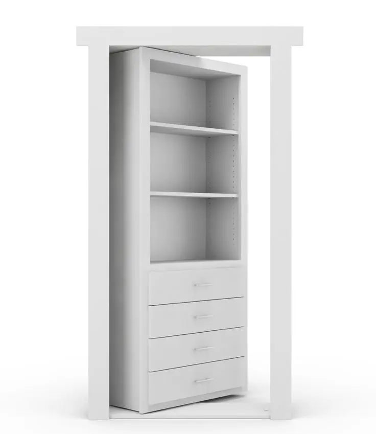 Hidden Bookcase Door Living Room Space Divider Hidden Room Door PVC ...