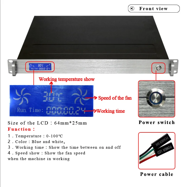 Mini ITX Rack Mount Server Case with LCD - 1U 19inch