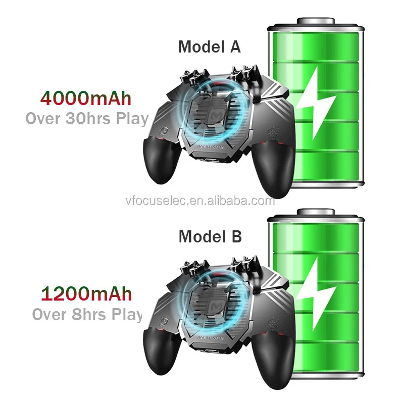6 Fingers Memo 4000mah Battery Power Bank Gamepad Ak77 L2 R2 Fire Trigger Cooling Fan Gamepad ...