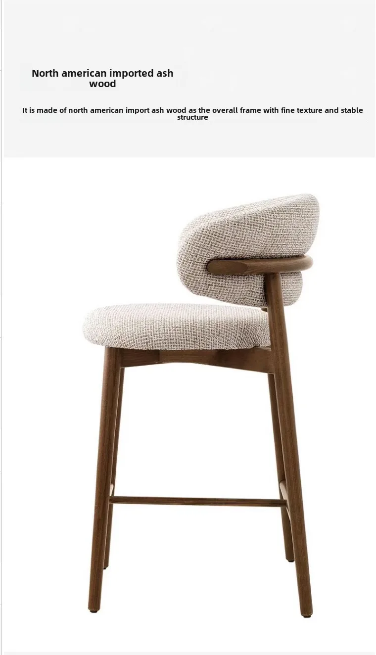Solid Wood Scandinavian Modern Bar Chair for Commercial Use in Hotels ...