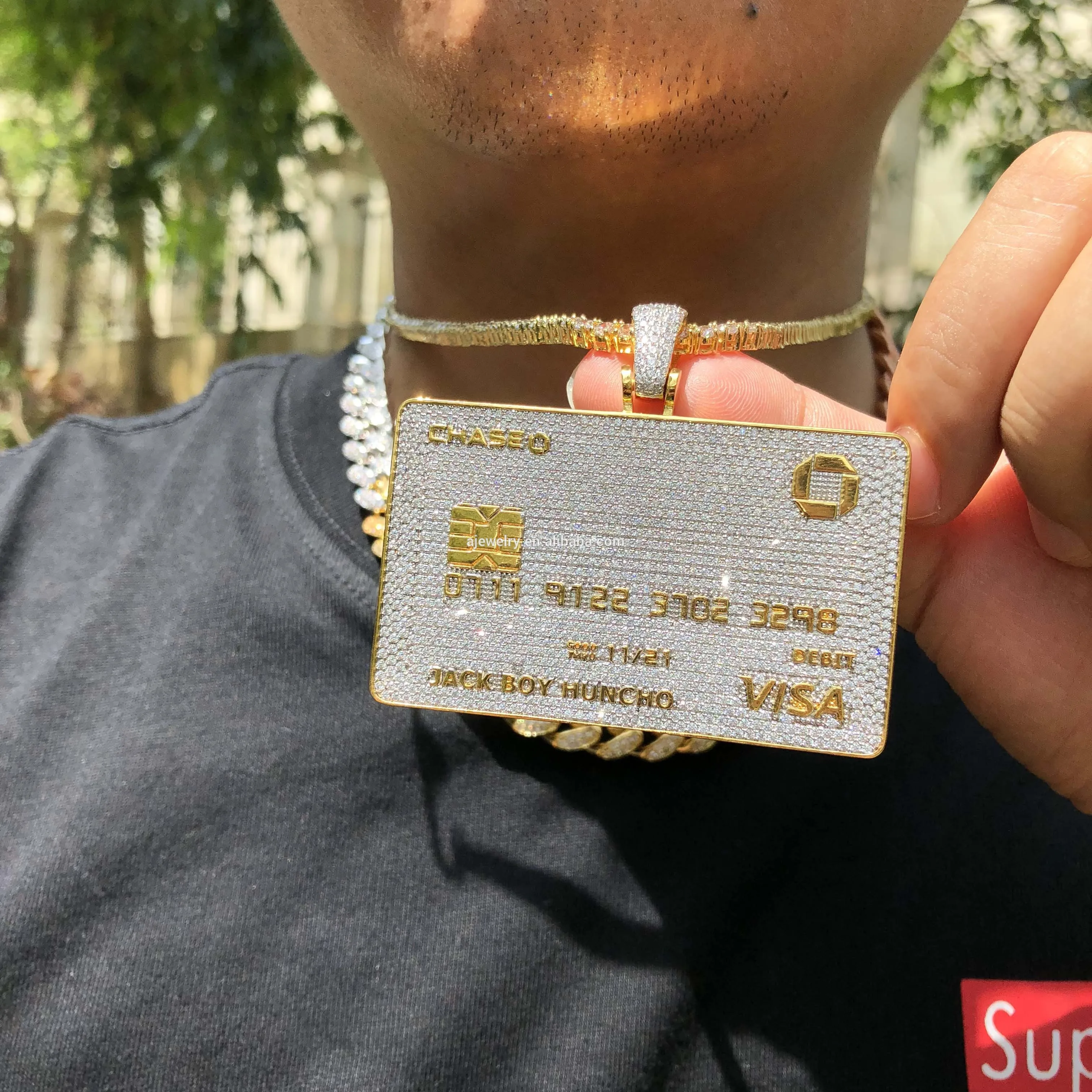 Hiphop Iced Out 18k Gold Plated Credit Card Pendant - Buy Iced Out ...