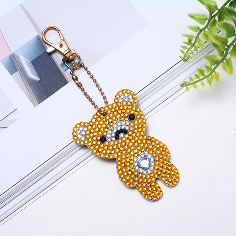 Wholesale 5d Diy Diamond Painting Keychain Bear Picture Cartoon Design ...
