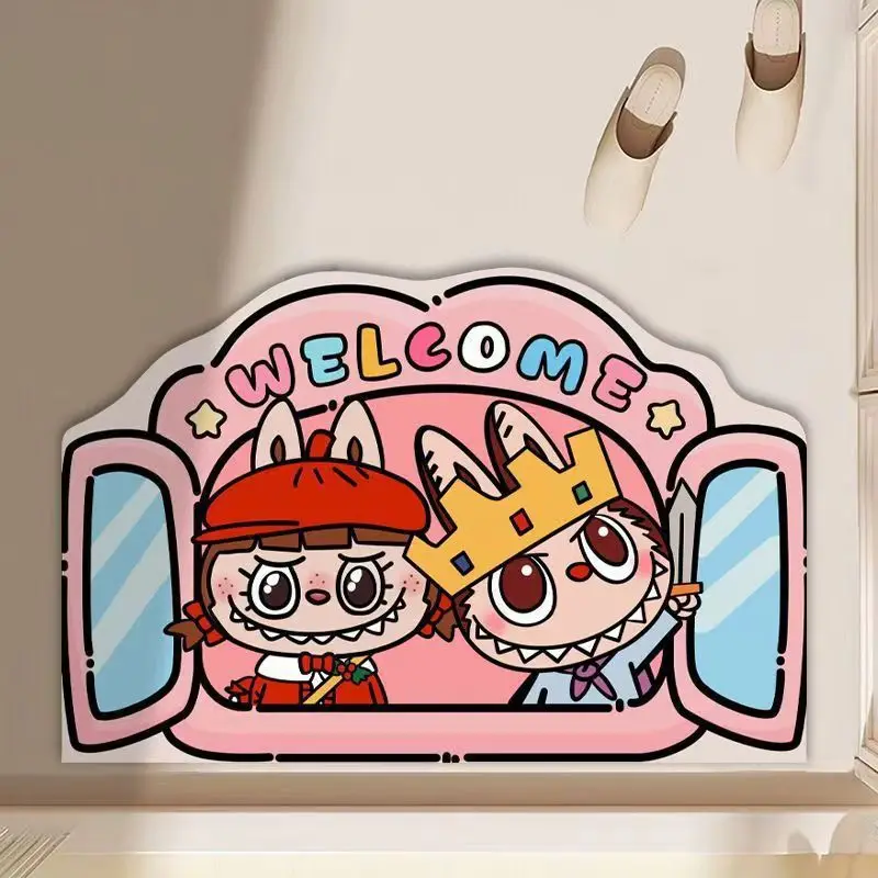 Cartoon Labubu Printed Bathroom Floor Mat New Diatom Mud Absorbent Non ...