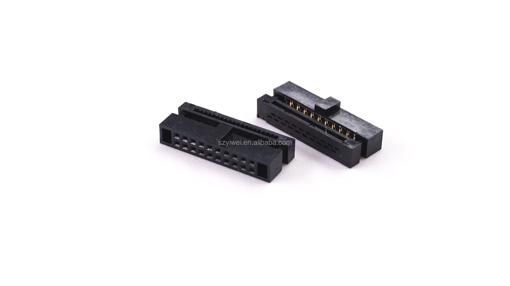 0.050" 1.27mm 20 Pin Idc Socket 2x10 Position Rectangular Female Receptacle 0.635 Mm Flat Ribbon ...