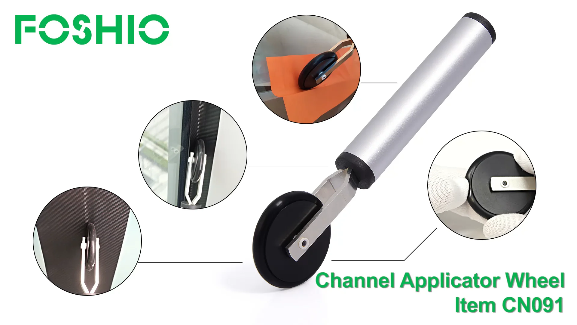Foshio Car Vinyl Wrap Window Tint Tool Aluminum Handle Vinyl Roller ...