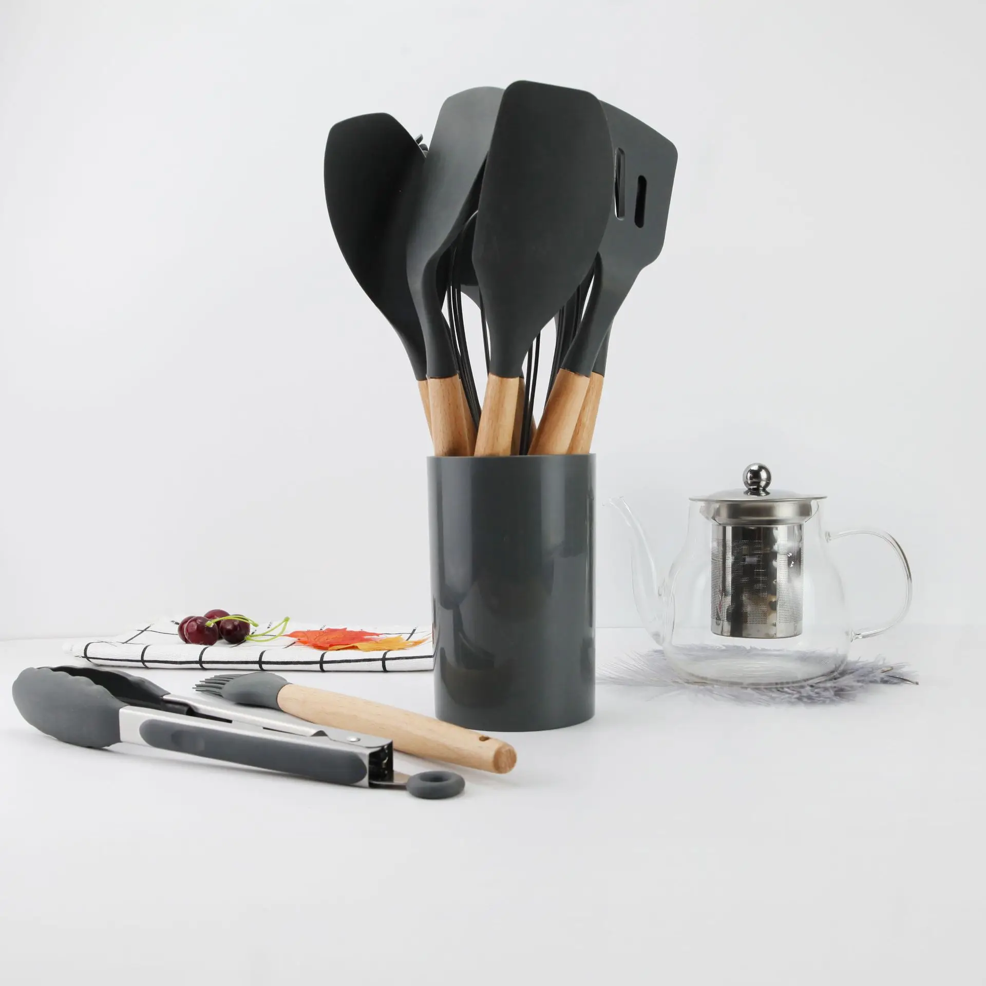 11pcs Modern Food Grade Silicone Kitchen Utensil Sets