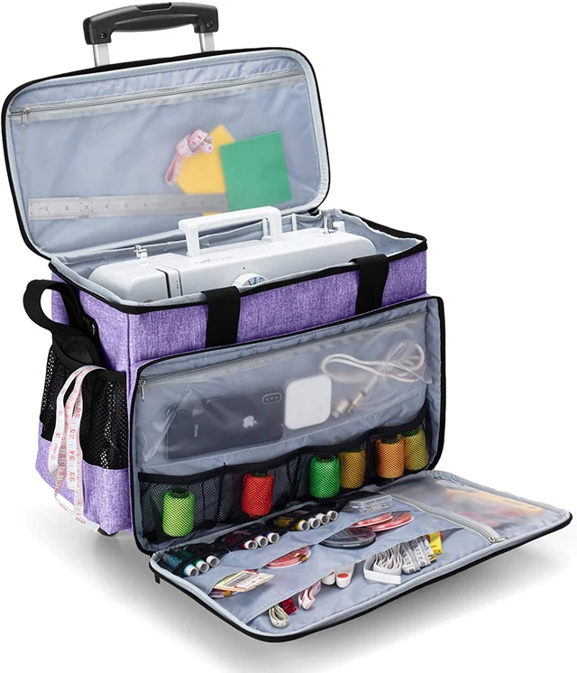 Collapsible Detachable Rolling Sewing Machine Carrying Case With Wheels ...