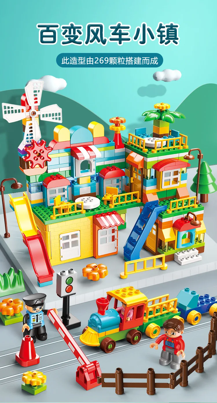 2021 New Product Feelo 1624-1 Happy Windmills Town Bulk Building Blocks ...