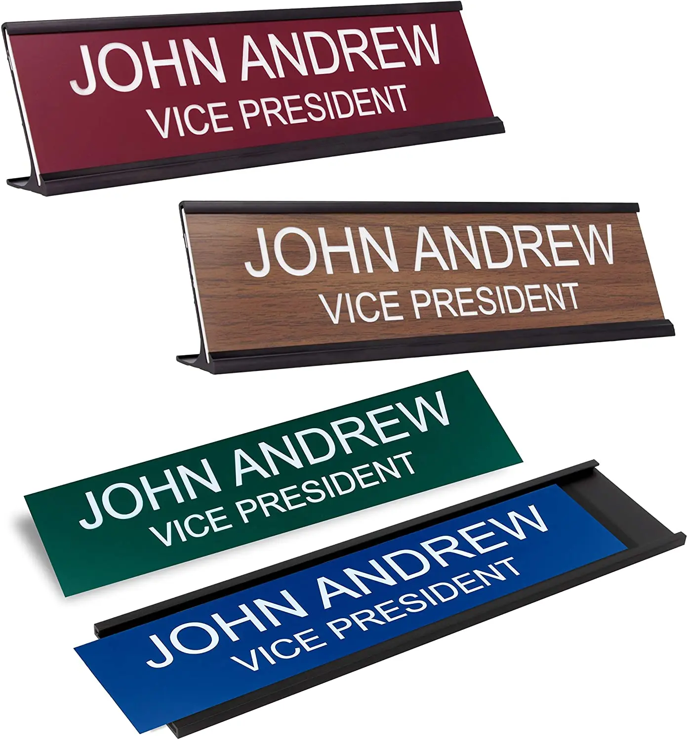 Sublimation Aluminum Office Nameplates With Name Plate Holder For Desk ...