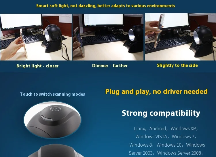 High-Speed Two-Dimensional USB Cashier Scanner Customizable Platform ...