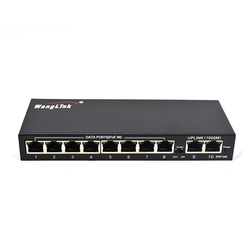 8 Port Reverse POE Switch with 2 Gigabit Uplink - Wanglink